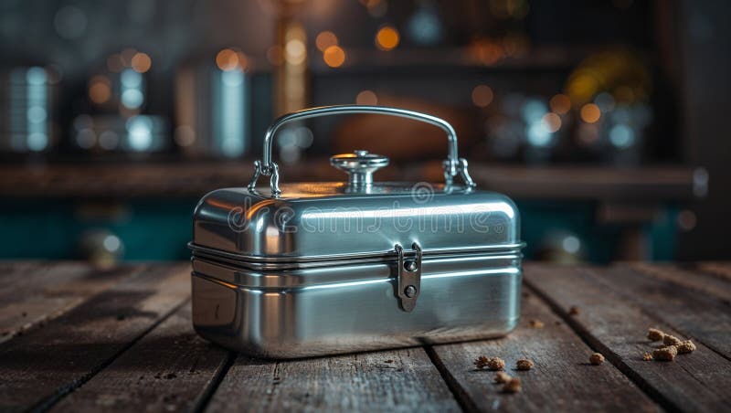 Photorealistic Image of a Metal Tiffin Lunch Box Stock Illustration ...