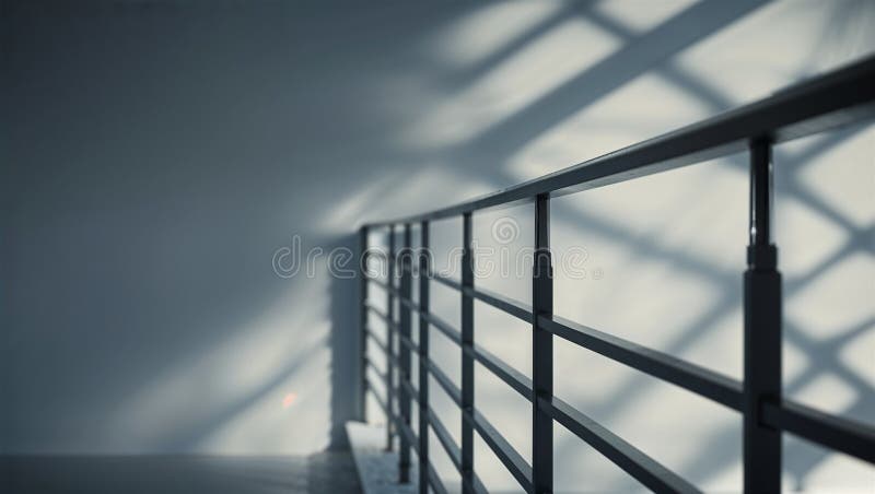 Photorealistic Image of a Minimalist Metal Railing Stock Illustration ...