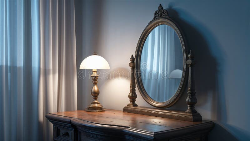 Photorealistic Image of a Mirror Fogged beside Nightlight Stock ...