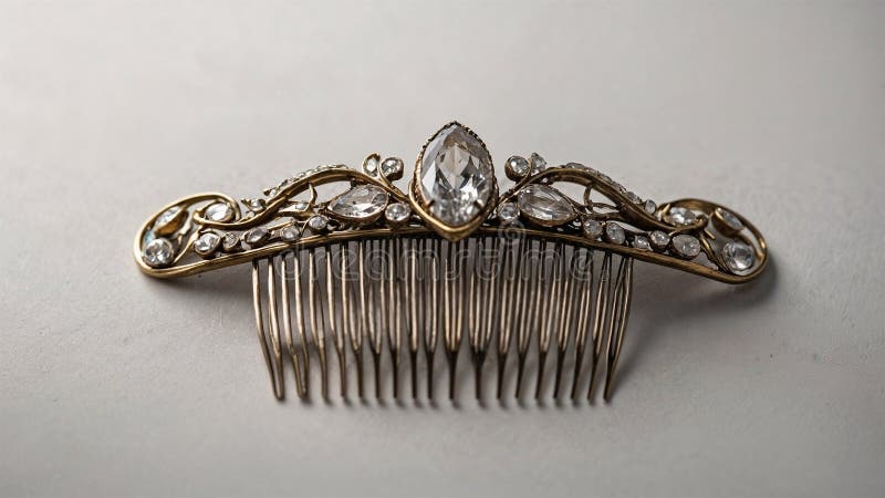 Photorealistic Image of an Modern Bridal Hair Comb on a Soft White ...