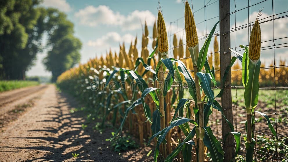 Photorealistic Image of a Natural Corn Stalk on a White Background ...