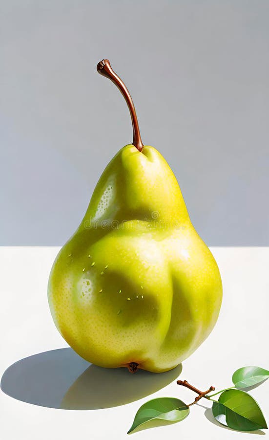 Photorealistic Image of a Pear on a Plain Background Stock Illustration ...