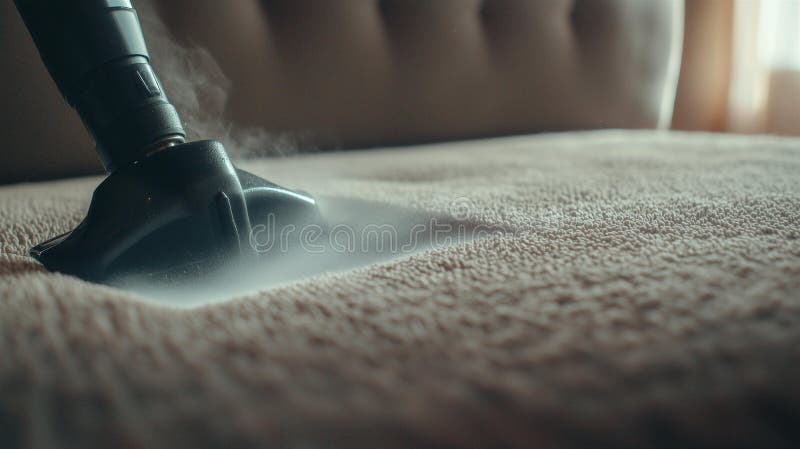 A Photorealistic Image of a Person Using a Steam Cleaner on a Fabric ...