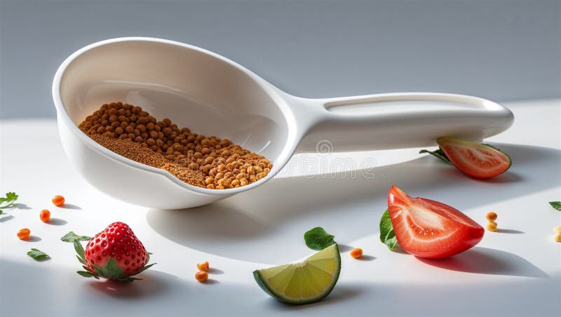 Photorealistic Image of a Plastic Food Divider with Sauces Stock ...