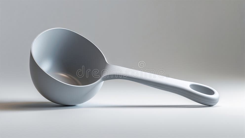 Photorealistic Image of a Plastic Handle Ladle on a White Background ...