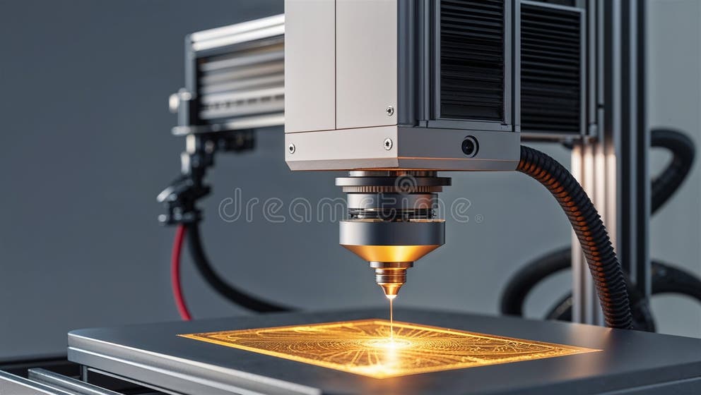 Photorealistic Image of a Precision 3d Laser Engraving Machine in a ...