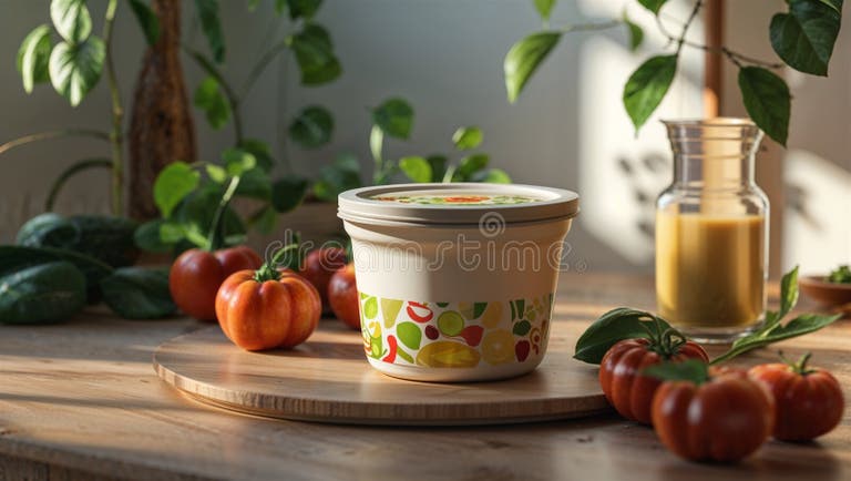 Photorealistic Image of a Reusable Soup Container Stock Illustration ...