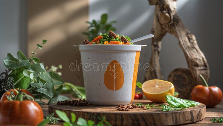 Photorealistic Image of a Reusable Soup Container Stock Illustration ...