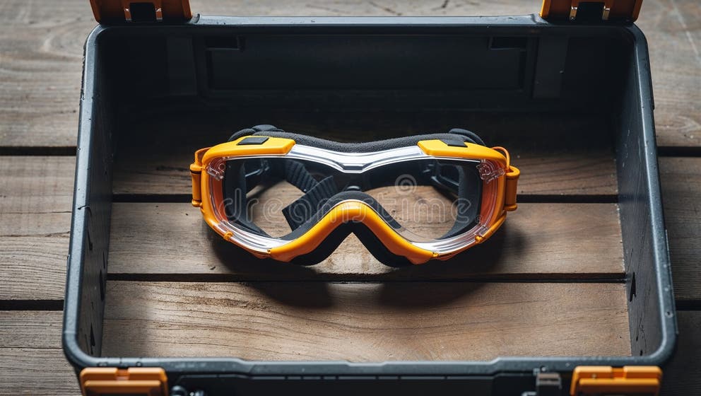 Photorealistic Image of a Safety Goggles in a Construction Site Stock ...