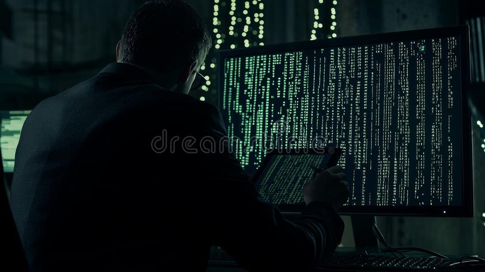 Photorealistic Image Of A Security Engineer Programming Data Protection