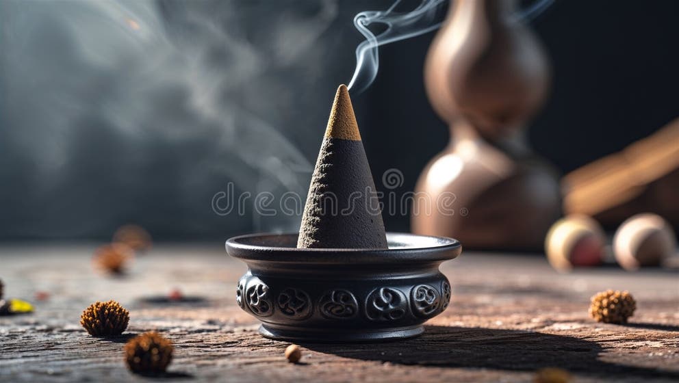Photorealistic Image of a Small Incense Cone Holder Stock Illustration ...