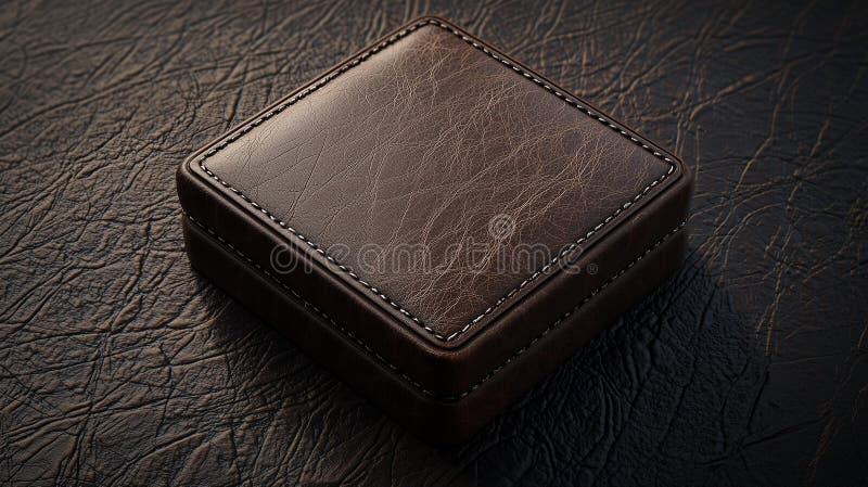 A Photorealistic Image of a Square Leather Box with a Smooth Surface ...