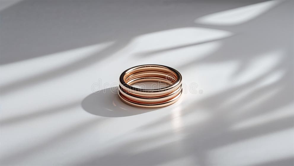 Photorealistic Image of a Stacking Rings on a Glossy White Tabletop ...