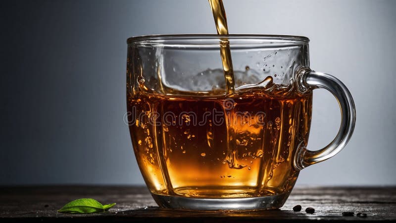 Photorealistic Image of a Tea Dripping into Glass Mug Stock Image ...