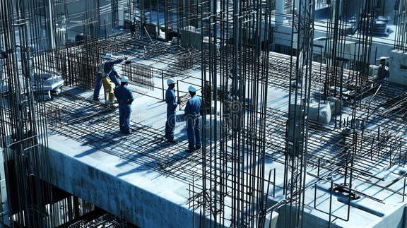 Photorealistic Image of a Team of Engineers on a Construction Site ...