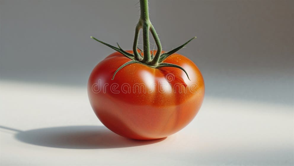 Photorealistic Image of a Tomato Stem on a White Background Stock ...