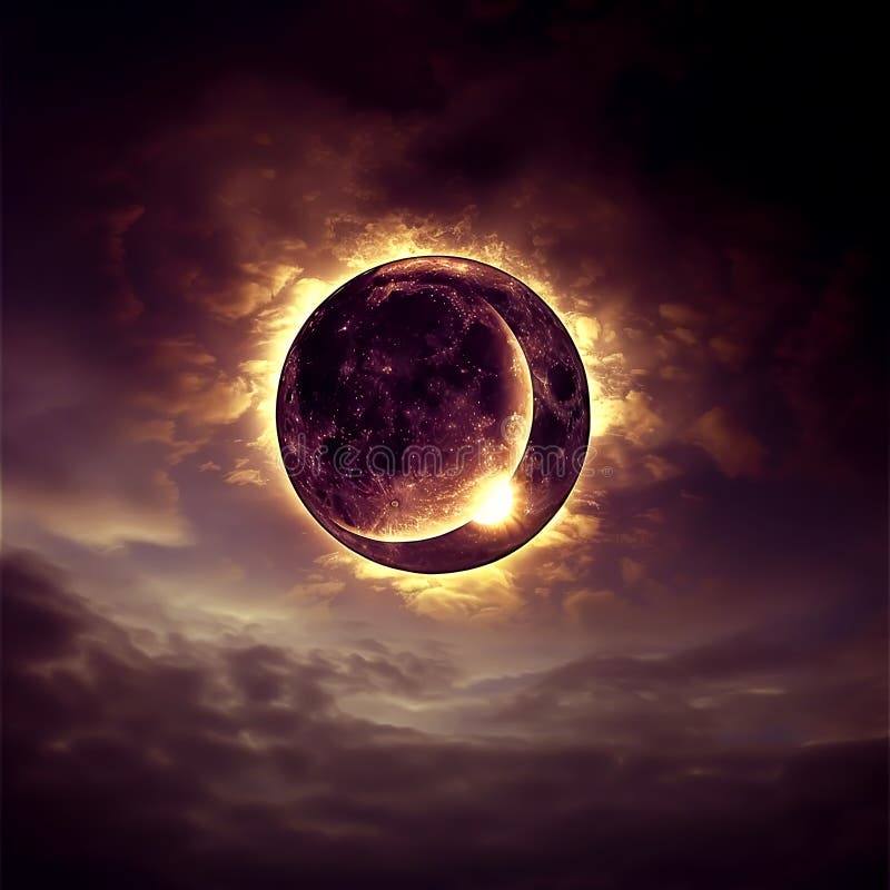 A Photorealistic Image of a Total Solar Eclipse Stock Illustration ...