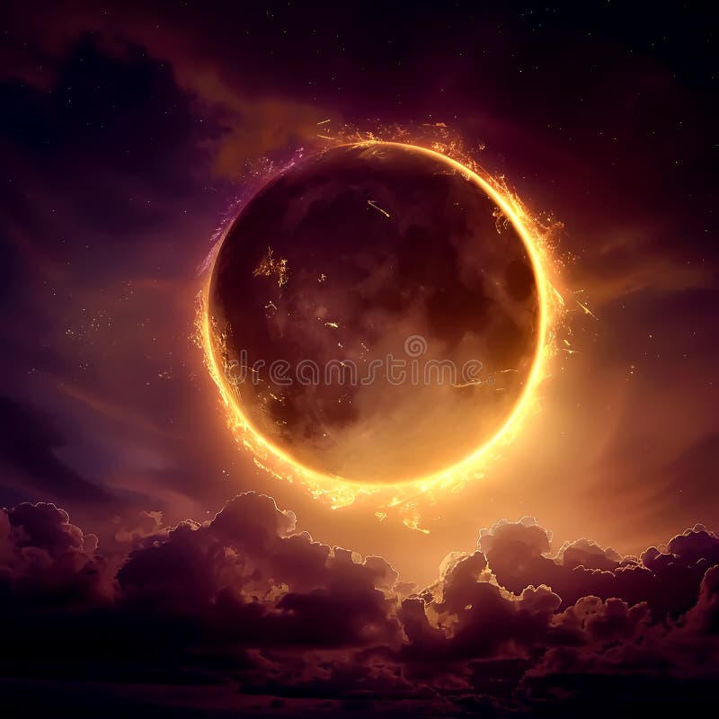 A Photorealistic Image of a Total Solar Eclipse Stock Illustration ...