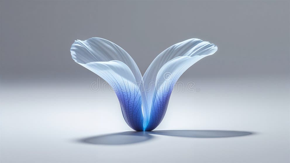 Photorealistic Image of a Translucent Petal Opened on a White ...