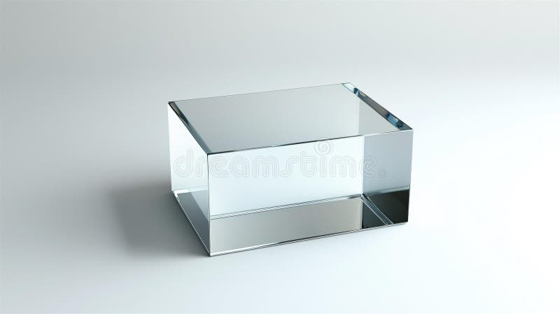 A Photorealistic Image of a Transparent Glass Box with Beveled Edges ...