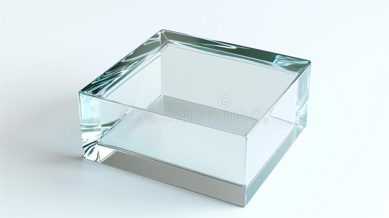 A Photorealistic Image of a Transparent Glass Box with Beveled Edges ...