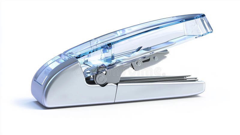 Photorealistic Image of a Transparent Plastic Stapler with Metal ...