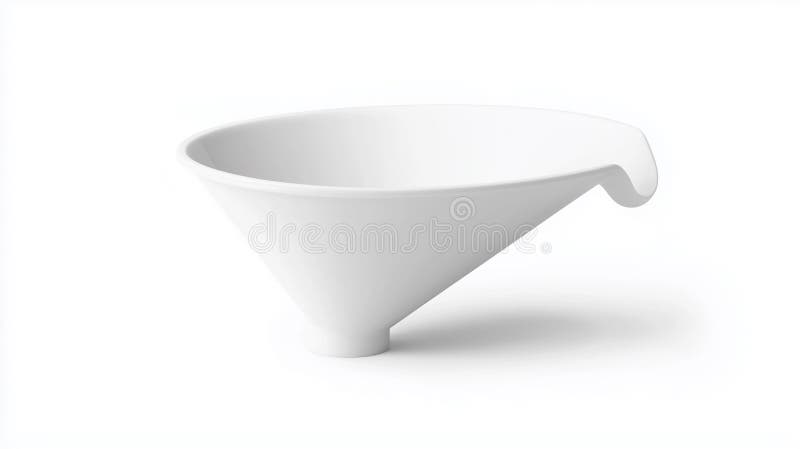 Photorealistic Image of a White Plastic Kitchen Funnel, Isolated on a ...