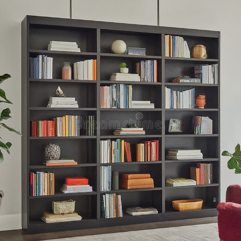 Books in a Traditional Library Stock Illustration - Illustration of ...