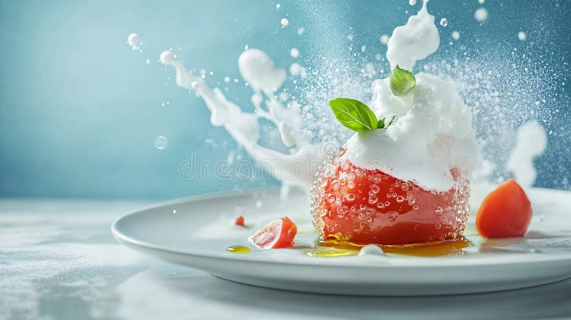 Photorealistic Molecular Dish with Splash Effect Stock Image - Image of ...