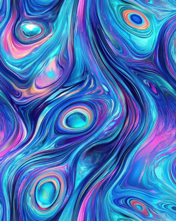 Photorealistic Oil Spill Peacock Feather Iridescent Texture Stock ...