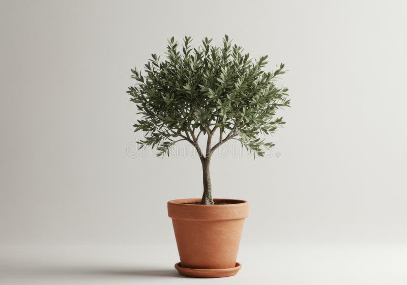 Photorealistic Olive Tree in Terracotta Pot with Rustic Mediterranean ...