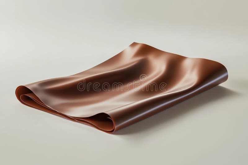 Photorealistic Presentation of Folded Chocolate Sheet Revealing Rich ...