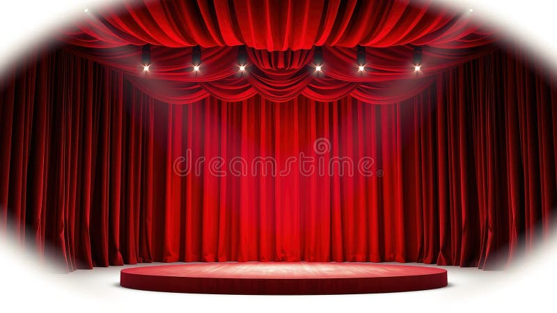 Photorealistic Red Curtain Stage Backdrop Design Template a Vivid ...
