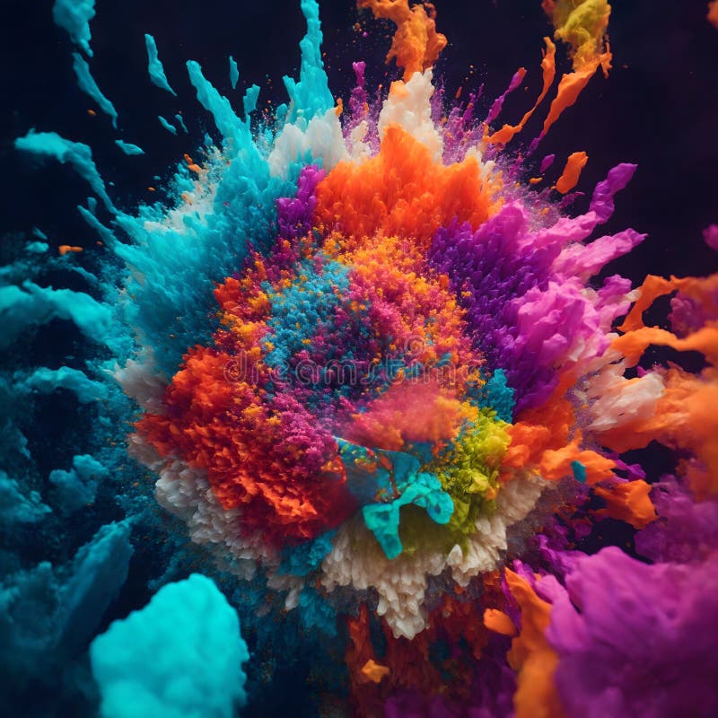 Multi-Colored Holi Powder Paint Explosion Stock Illustration ...