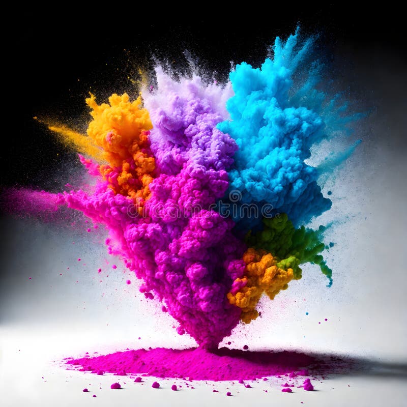 Multi-Colored Holi Powder Paint Explosion Stock Illustration ...