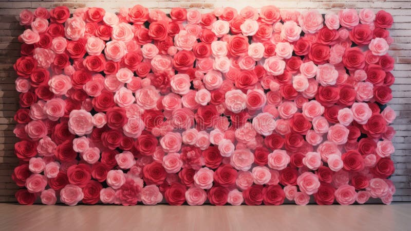 Photorealistic Rose Wall Backdrop for Weddings Stock Illustration ...