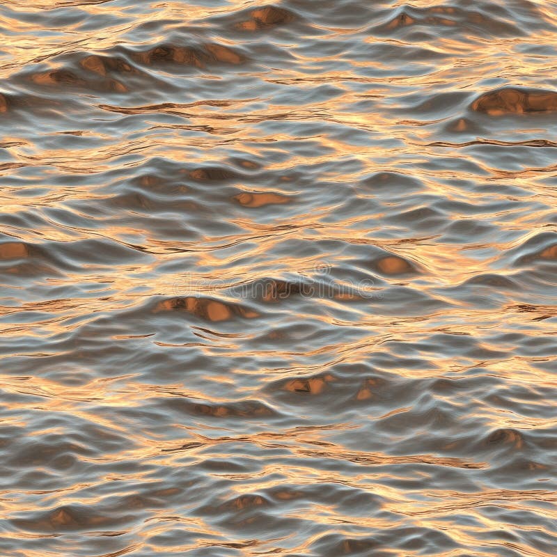 Photorealistic Seamless Texture of Calm Ocean Water at Sunset Stock ...