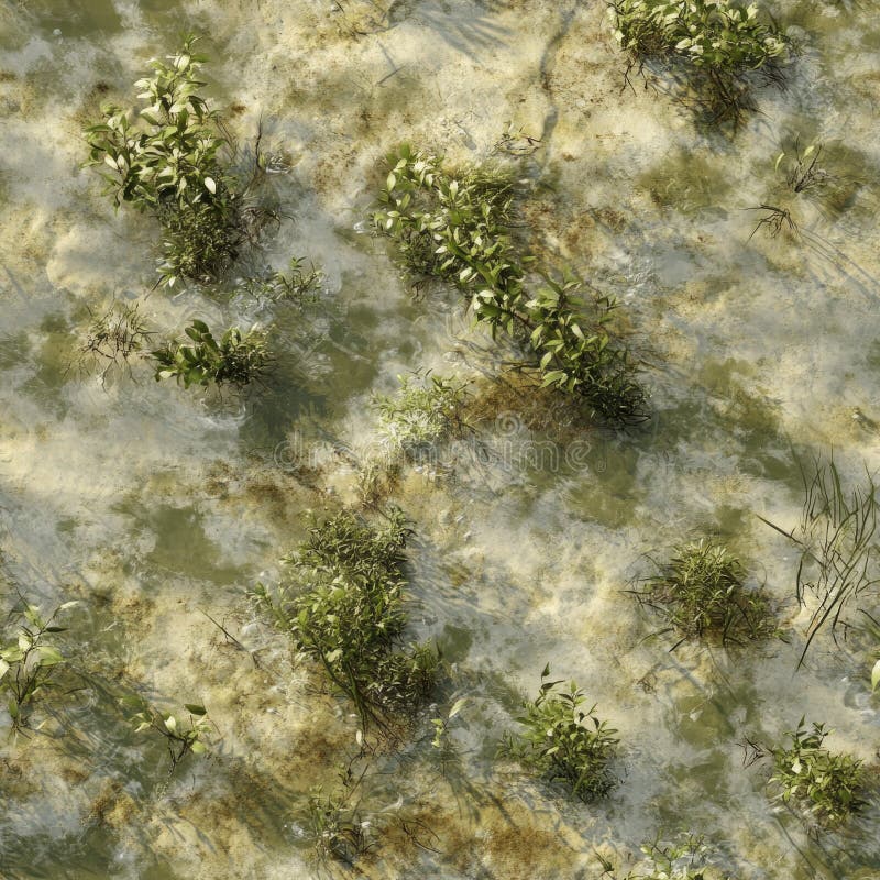 Photorealistic Seamless Texture of Shallow Clear Pond Water Stock Image ...