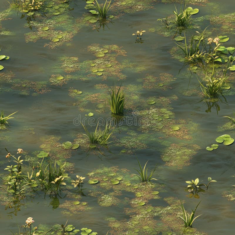 Photorealistic Seamless Texture of Shallow Pond Water with Visible ...