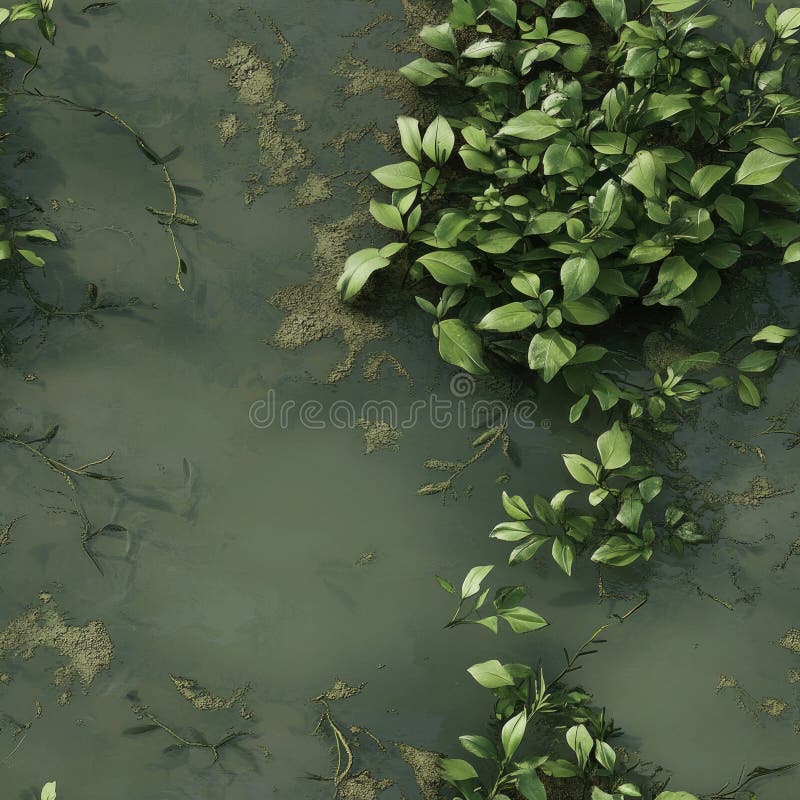 Photorealistic Seamless Texture of Shallow Pond Water with Visible ...