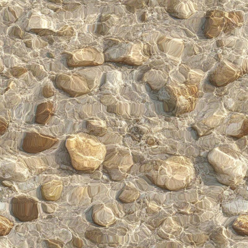 Photorealistic Seamless Texture of Shallow River with Clear Water Stock ...