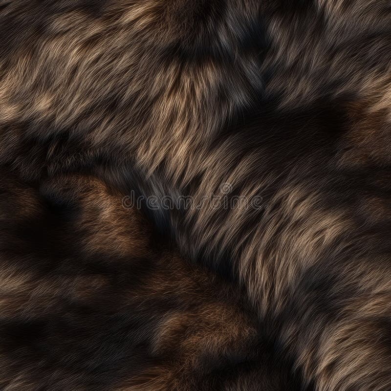 Photorealistic Seamless Texture of Thick Brown Fur Stock Image - Image ...