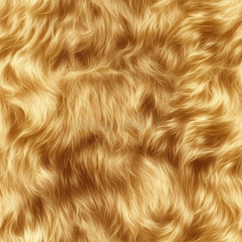 Photorealistic Seamless Texture of Thick Golden Fur Stock Photo - Image ...