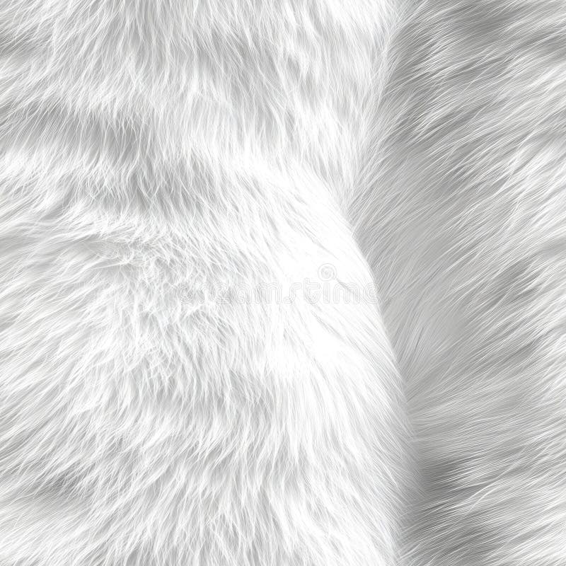 Photorealistic Seamless Texture of Thick White Fur Stock Image - Image ...