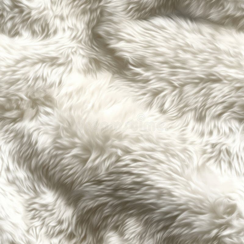 Photorealistic Seamless Texture of Thick White Fur Stock Photo - Image ...