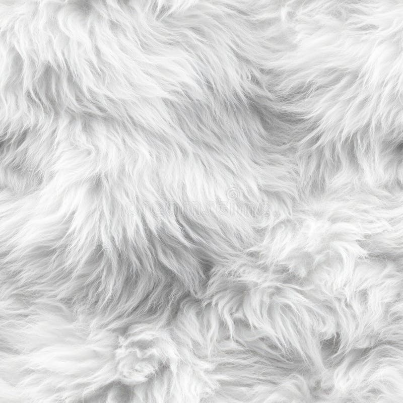 Photorealistic Seamless Texture of Thick White Fur Stock Image - Image ...