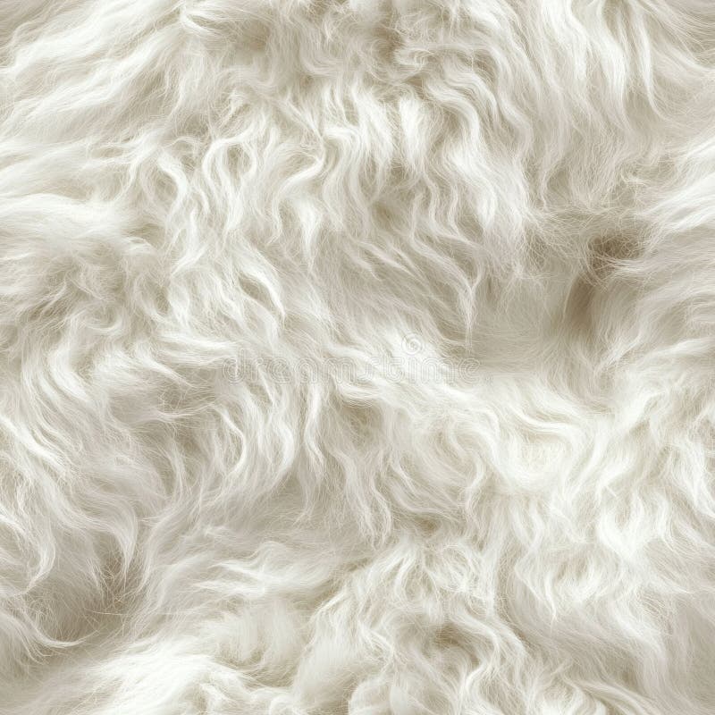 Photorealistic Seamless Texture of Thick White Fur Stock Image - Image ...