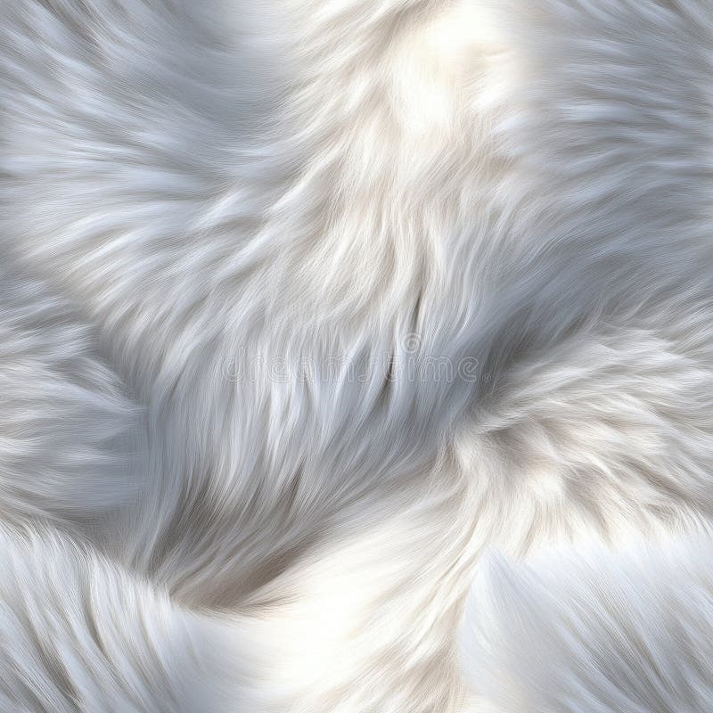 Photorealistic Seamless Texture of Thick White Fur Stock Image - Image ...
