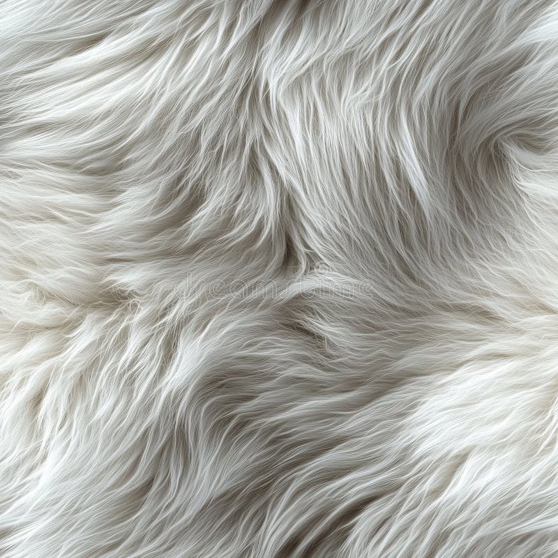 Photorealistic Seamless Texture of Thick White Fur Stock Image - Image ...