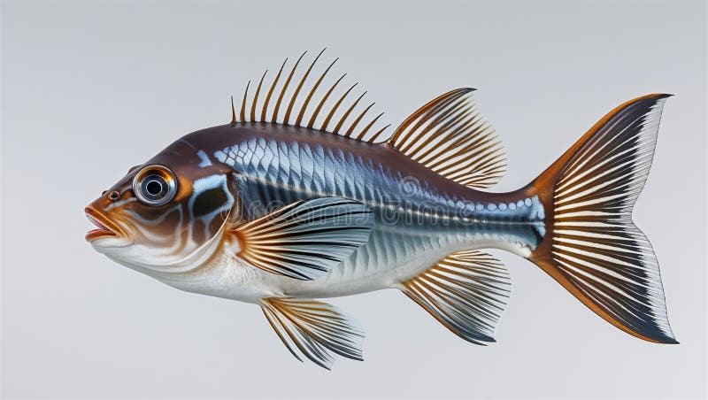 Photorealistic Surgeonfish in Active Swim Posture with Sharp Tail Spine ...